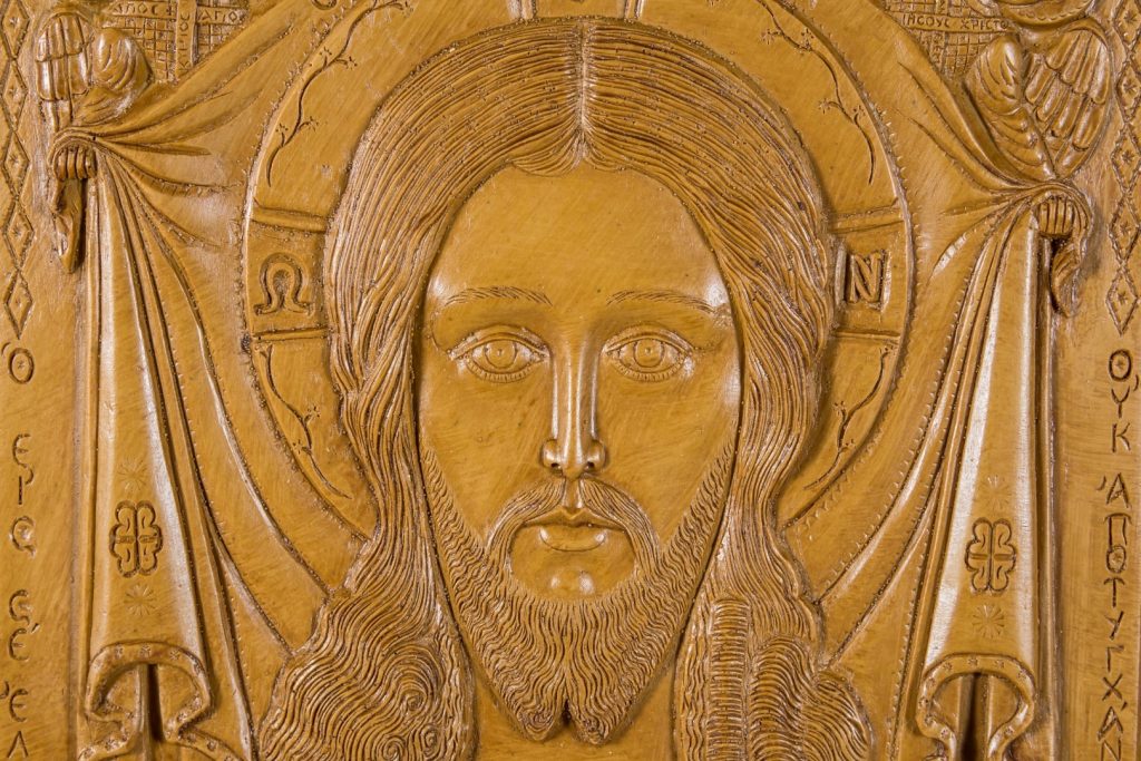 Agion Mandilion with Angels wall plaque